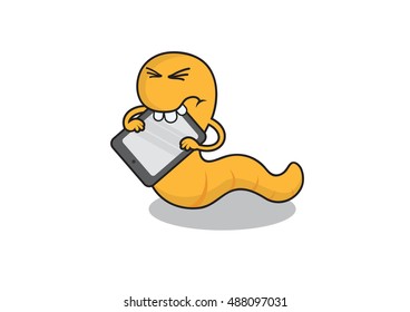 Bookworm Eating Book Vector Illustration Stock Vector (Royalty Free ...