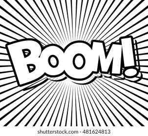 Boom Black White Exploding Style Stock Vector (Royalty Free) 481624813 ...