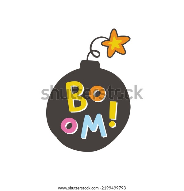 Boom Funny Cartoon Illustration Vector Quote Stock Vector (Royalty Free ...
