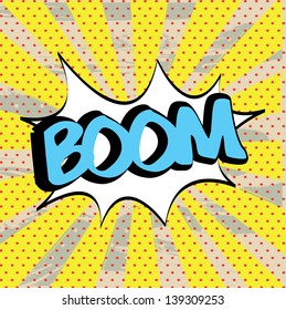 Boom Icon Over Yellow Background Vector Stock Vector (Royalty Free ...