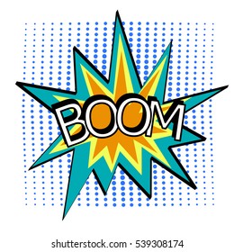 Boom Pop Art Explosion Over Dotted Stock Vector (Royalty Free) 539308174