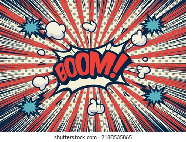 Boom Pop Background Explosion Comics Book Stock Vector (Royalty Free ...