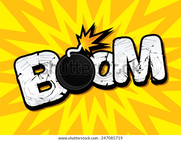 Boom Text Typography Word Font Bomb Stock Vector (Royalty Free) 247085719