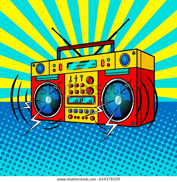 Boombox Comic Book Pop Art Retro Stock Vector (Royalty Free) 654378109