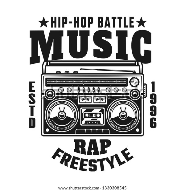 Boombox Vector Emblem Badge Label Logo Stock Vector (Royalty Free ...