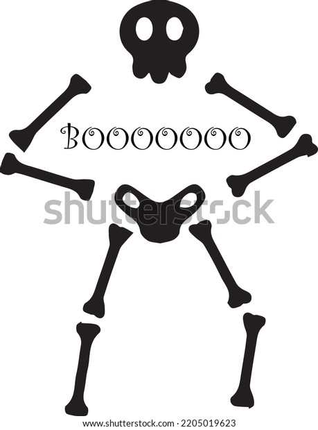 Boooooo Halloween Design Made Skeleton Near Stock Vector (Royalty Free ...