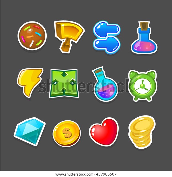 Booster Icons Power Ups Assets Mobile Stock Vector (Royalty Free) 459985507