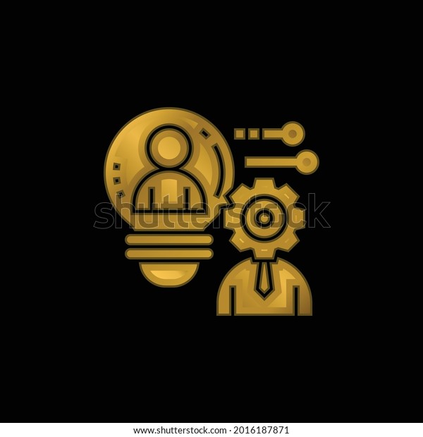 Boosting Potential Gold Plated Metalic Icon Stock Vector (Royalty Free ...