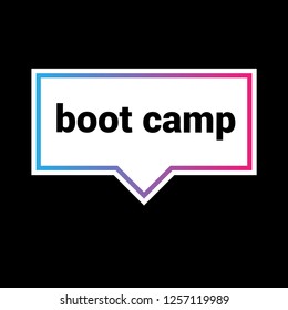 Boot Camp Signlabel Boot Camp Speech Stock Vector (Royalty Free ...