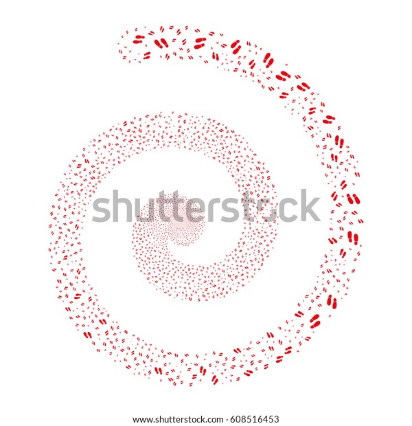 Boot Footprints Fireworks Vortex Spiral Vector: เวกเตอร์สต็อก (ปลอดค่า ...