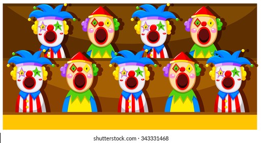 Booth Game Clowns Illustration Stock Vector (Royalty Free) 343331468 ...