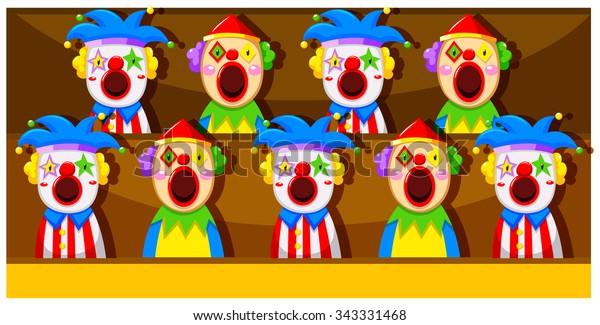 Booth Game Clowns Illustration Stock Vector (Royalty Free) 343331468 ...