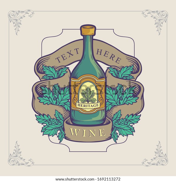 Bootle Wine Heritage Logo Illustration Vector Stock Vector (Royalty ...