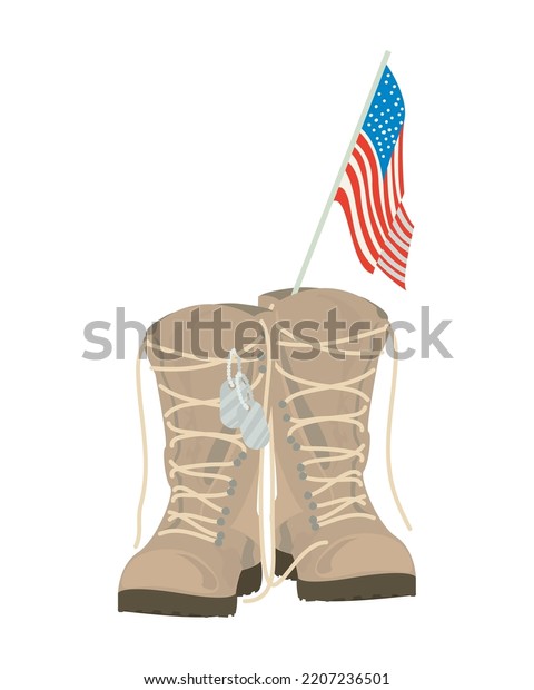 Boots Usa Flag Over White Stock Vector (Royalty Free) 2207236501 ...