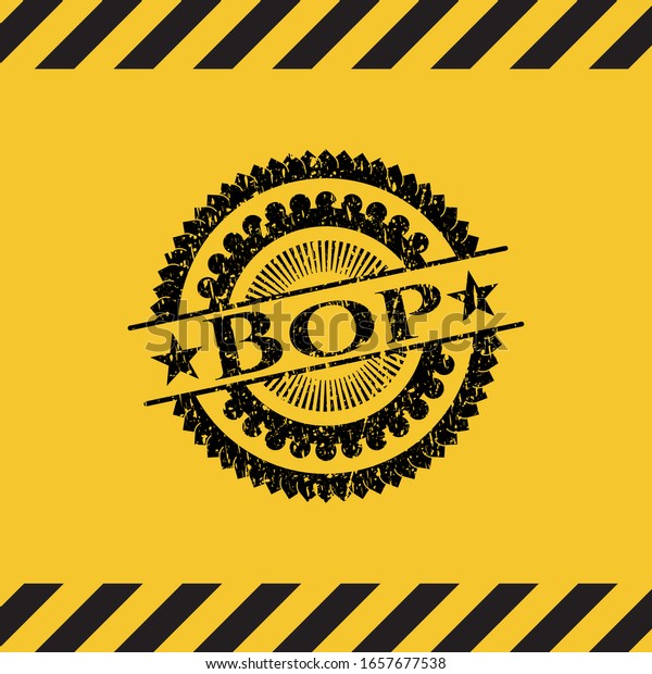 Bop Inside Warning Sign Black Grunge Stock Vector (Royalty Free ...