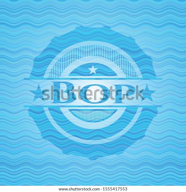 Bop Light Blue Water Wave Emblem Stock Vector (Royalty Free) 1555417553