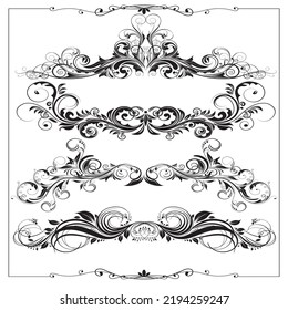 Border Decorative Templates Elegant Seamless Symmetrical Stock Vector ...