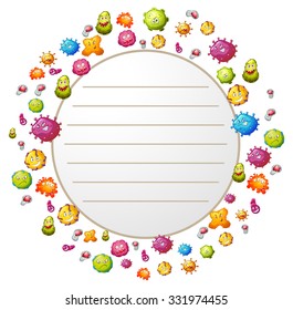 Border Design Bacteria Illustration: เวกเตอร์สต็อก (ปลอดค่าลิขสิทธิ์ ...