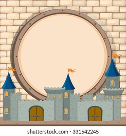 Border Design Castle Illustration Stock Vector (Royalty Free) 331542245 ...