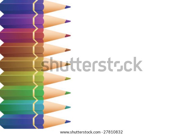 Border Design Color Pencils Stock Vector (Royalty Free) 27810832