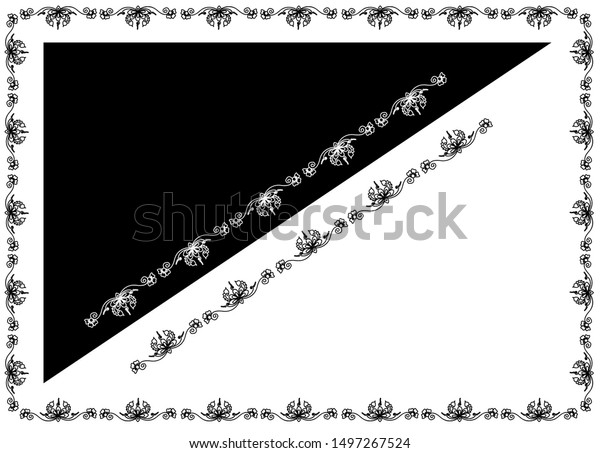 Border Design Concept Flowers Petals Spirals Stock Vector (Royalty Free ...