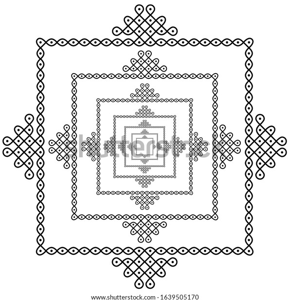 Border Design Concept Indian Traditional Rangoli Stock Vector (Royalty ...