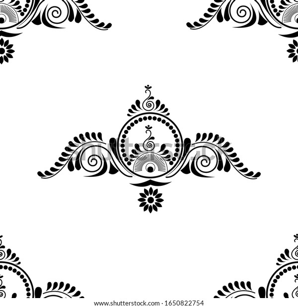 Border Design Concept Rangoli Flower Petals Stock Vector (Royalty Free ...