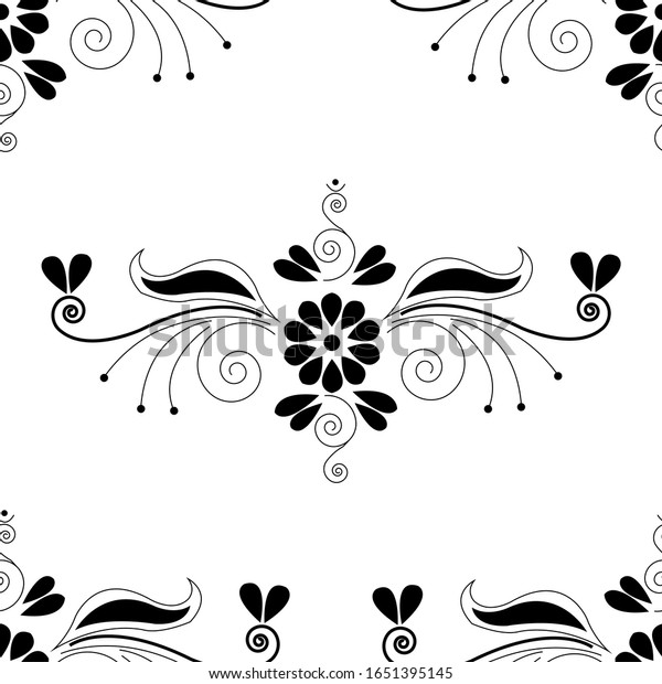 Border Design Concept Rangoli Flower Petals Stock Vector (Royalty Free ...