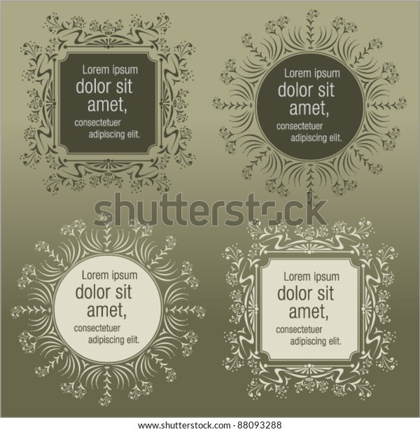 Border Design Elements Layout Stock Vector (Royalty Free) 88093288 ...