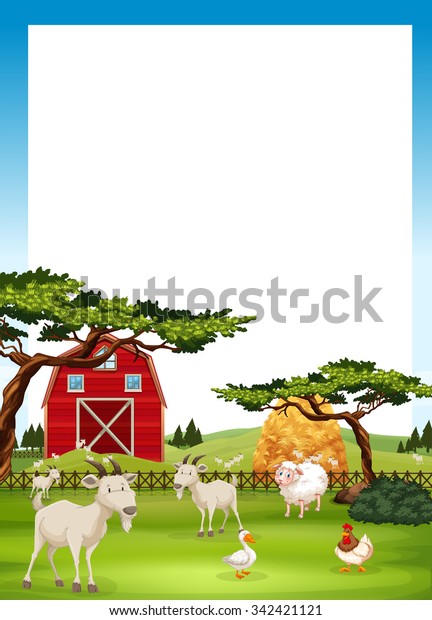 Border Design Farm Animals Illustration Stock Vector (Royalty Free ...