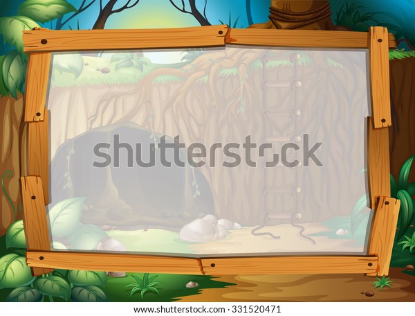 Border Design Forest Background Illustration 库存矢量图（免版税）331520471 ...