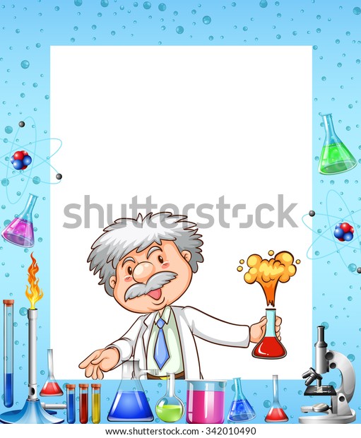 Border Design Scientist Chemicals Illustration: เวกเตอร์สต็อก (ปลอดค่า ...