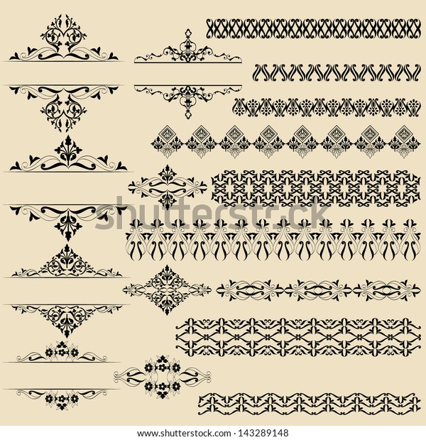Border Drawn Old Style Motif Design Stock Vector (Royalty Free ...