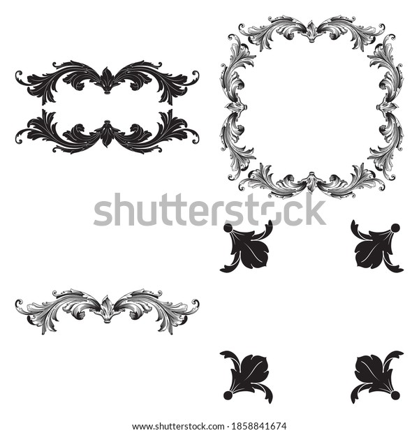 Borde y marco de estilo barroco.: vector de stock (libre de regalías ...