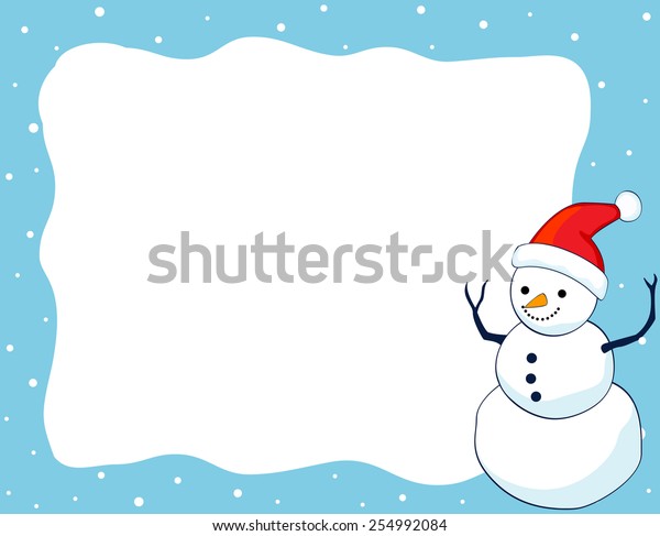 Border Illustration Featuring Smiling Snowman Falling Stock Vector ...
