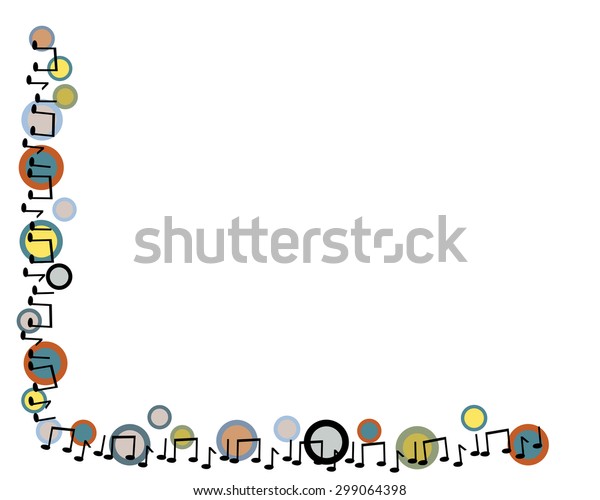 Border Music Notes Colored Circles Stock Vector (Royalty Free ...