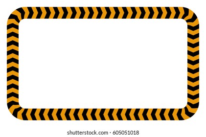 Border Orange Black Color Caution Sign Stock Vector (Royalty Free ...