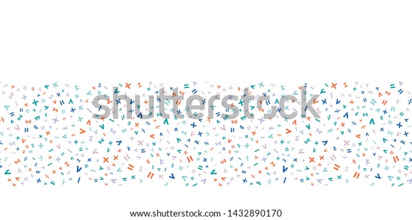 Border Print Scattered Math Symbols Pattern Stock Vector (Royalty Free ...