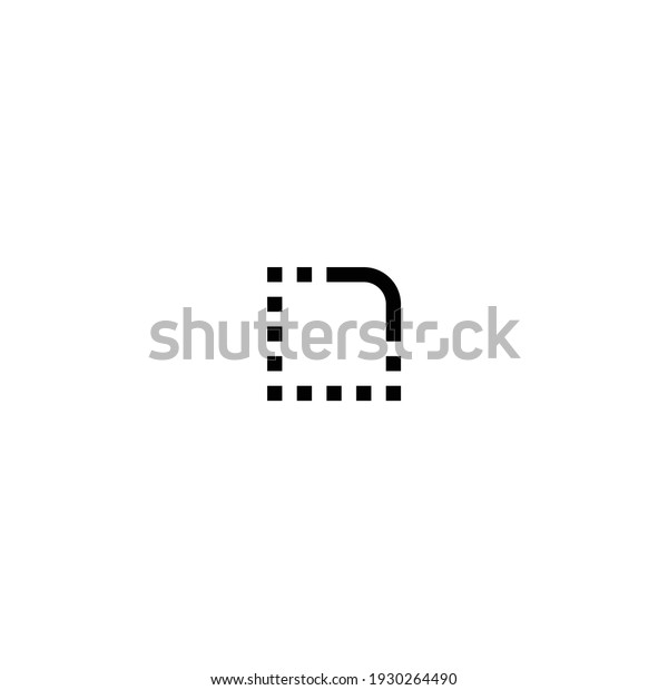 Border Radius Icon Isolated White Background Stock Vector (Royalty Free ...