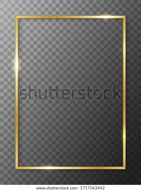 Border Rectangle Gold Golden Frame Boarder Stock Vector (Royalty Free ...