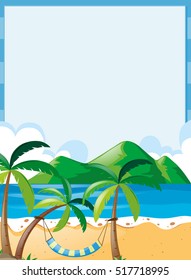 Border Template Beach Background Illustration Stock Vector (Royalty ...