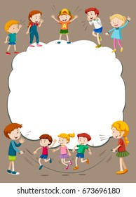 Border Template Children Playing Illustration Stock Vector (Royalty ...