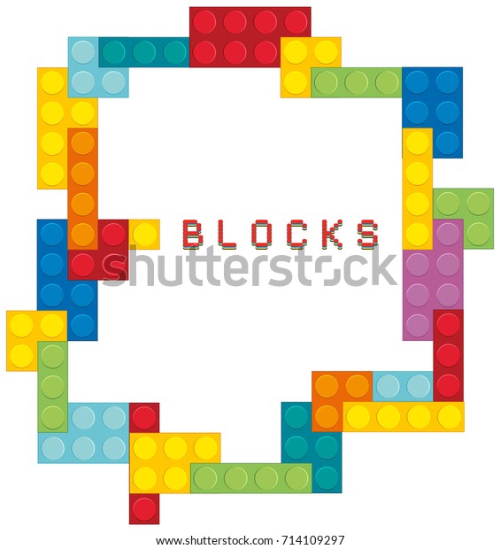 Border Template Colorful Blocks Illustration Stock Vector (Royalty Free ...