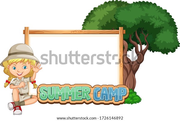 Border Template Design Girl Summer Camp Stock Vector (Royalty Free ...