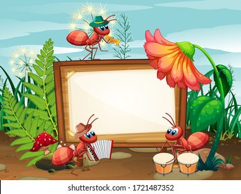 Border Template Design Insects Garden Background Stock Vector (Royalty ...