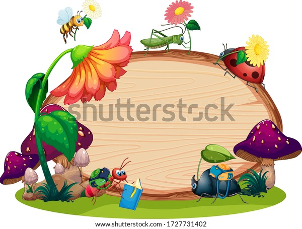 Border Template Design Insects Garden Background Stock Vector (Royalty ...