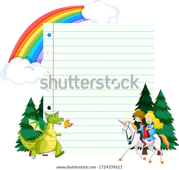 Border Template Design Prince Princess Illustration Stock Vector ...