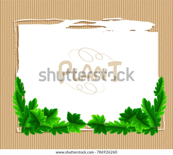 Border Template Green Leaves Illustration Stock Vector (Royalty Free ...
