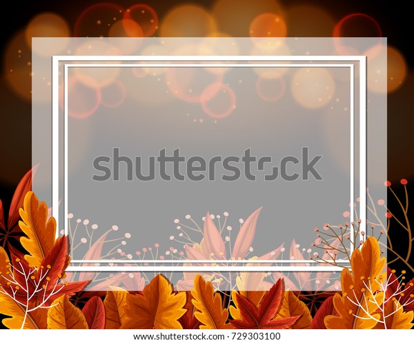 Plantilla de borde con hojas anaranjadas: vector de stock (libre de ...