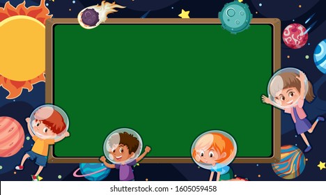 Border Template Space Theme Background Illustration Stock Vector ...